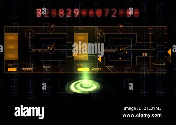 Animated Digital Dashboard.Visionary dashboard for data analysis. Futuristic display of graphs ...