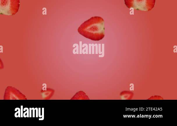 Flying and wiggle of different diameters Half of strawberries with ...