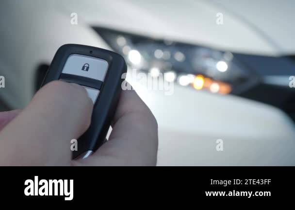 Car key remote control. Locking and unlocking the car by the car key ...