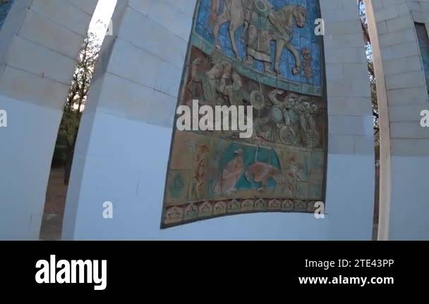 Soviet bas-reliefs with the traditions of the Kalmyk people Stock Video ...