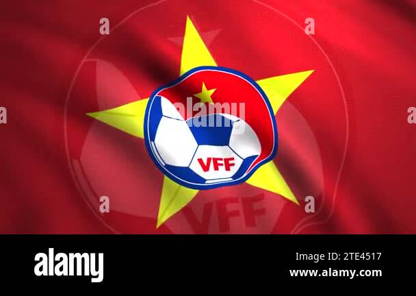 Close-up of flag of football team. Motion. Beautifully fluttering ...