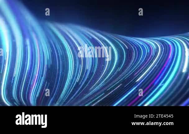 Abstract long tail light lines geometric background. Blue futuristic ...