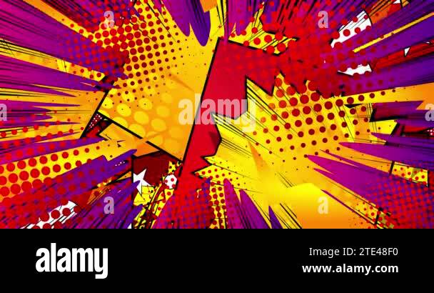 Abstract Comic Book Background Cartoon. Motion poster. 4k animated ...