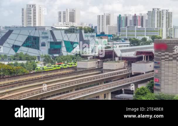 Jurong East Interchange metro station aerial timelapse, one of the ...