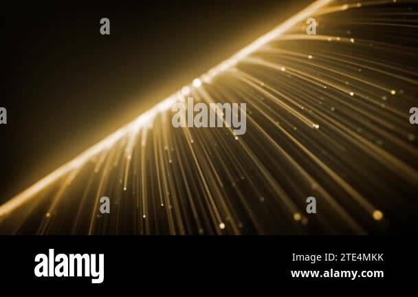 Abstract Light Gold Strings Flowing Background Loop/ 4k animation of an ...
