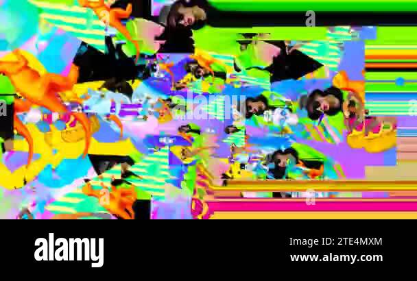 Looped 4k animation. 2d, 3d Crazy chaos mix of fashion objects and ...