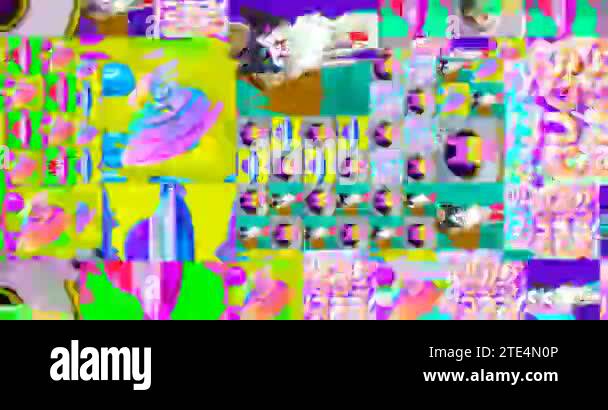 Looped 4k animation. 2d, 3d Crazy chaos mix of fashion objects and ...