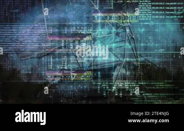 4k abstract dark digital grid data communication technology background ...