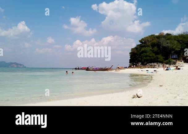 Beautiful beach scene taken at one of the islands around Krabi in ...