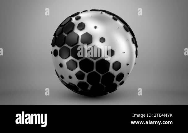 Animated Geometric Shape. Gray background, loop, 2 in 1, alpha matte ...