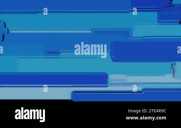 Blue color randomly moving strips flat background animation. Abstract geometrical shape ...