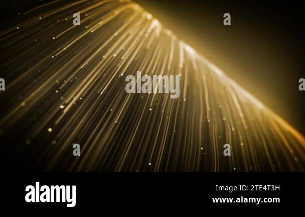 Abstract Light Gold Strings Flowing Background Loop/ 4k animation of an ...