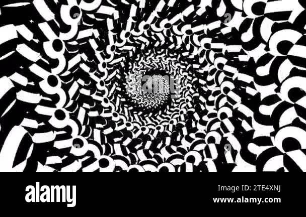 Complex Spiral Black and White Optical Illusion Tunnel Psychedelic ...