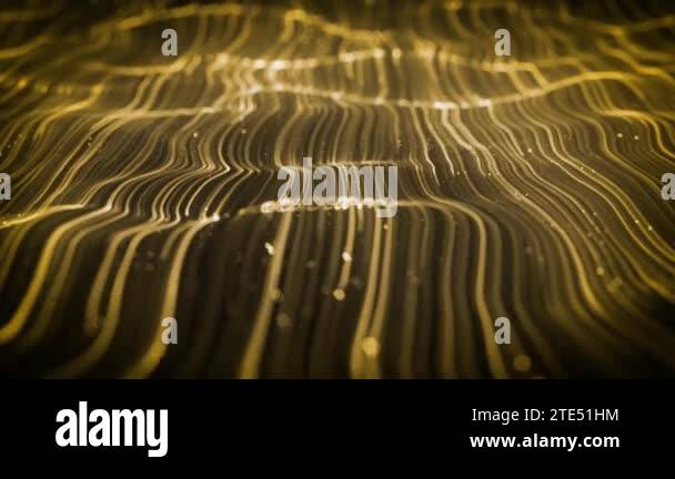 Abstract Light Gold Strings Flowing Background Loop/ 4k animation of an ...