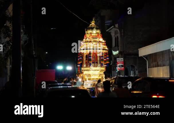 Georgetown, Penang, Malaysia - Jan 17 2022: Viewing the back of golden ...