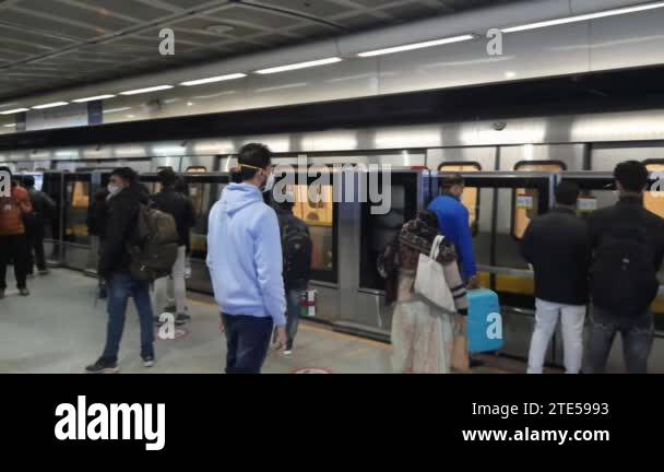 New Delhi India January 4 2022 - View inside Delhi metro station after ...