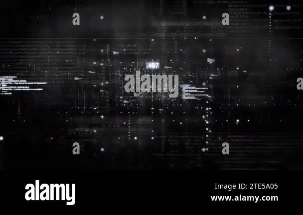 4k abstract dark digital grid data communication technology background ...