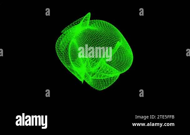 Abstract green organic shape. Seamless loop. 3D animation. Trendy ...