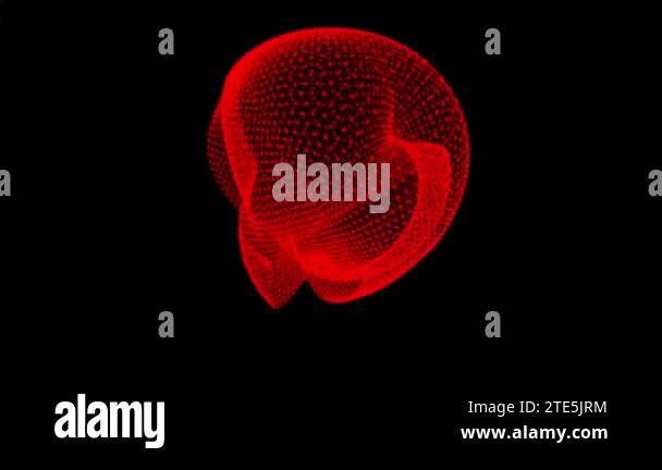 Abstract red organic shape. Seamless loop. 3D animation. Trendy colored ...