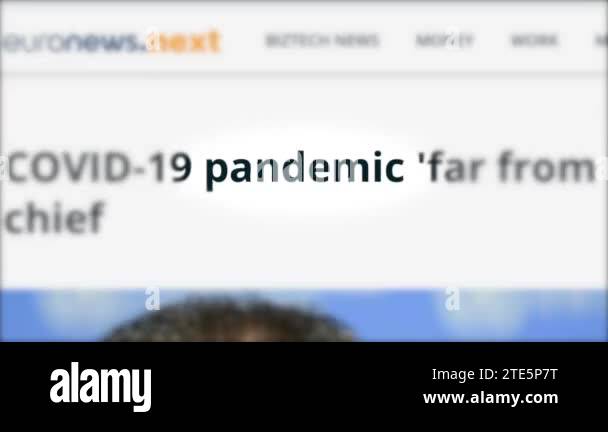 Pandemic animated headline of news outlets around world, coronavirus ...