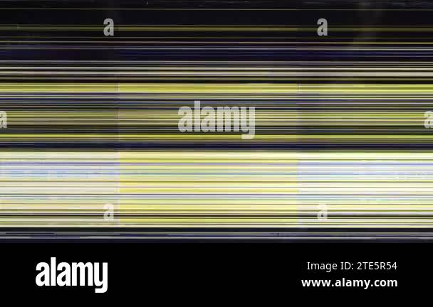 Horizontal color lines on defective monitor display. Lines of colored ...
