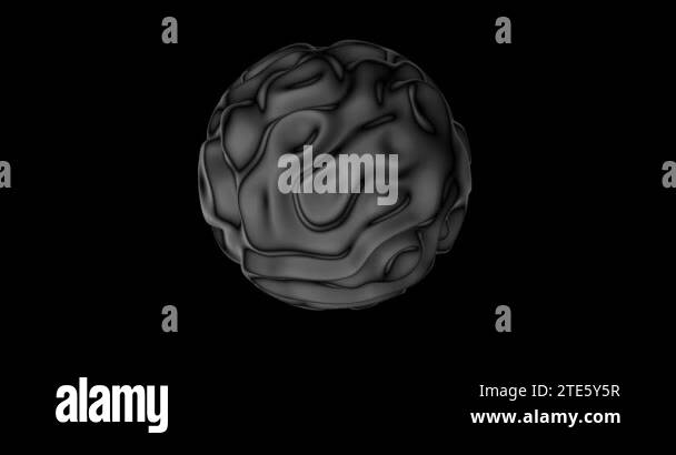 Gray organic sphere. Abstract smooth liquid shape. Seamless loop. 3D animation. Ideal for uses ...