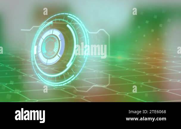 Animation of scan scope over grid and colorful background. global ...