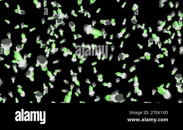 Many syringe floating in air on black background. Medical concept. 3D ...