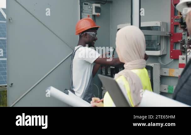 Electrical Systems Equipment Power Distribution Cabinet. Multiracial ...