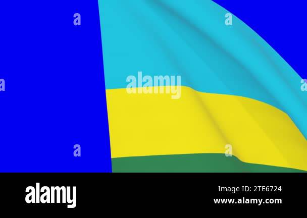 Rwandan waving flag transition 4k and 1080 HD seamless loop animation ...