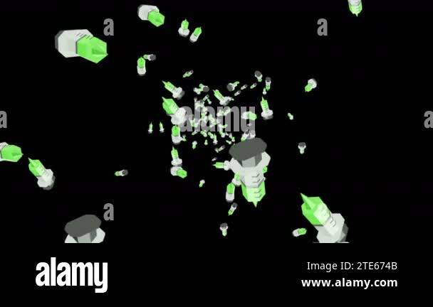 Many syringe floating in air on black background. Medical concept. 3D ...