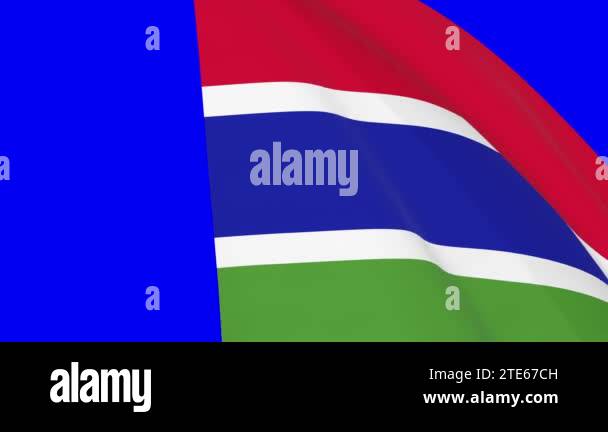 Gambian Waving Flag Transition 4k And 1080 Hd Seamless Loop Animation