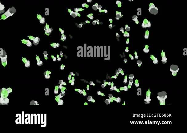 Many syringe floating in air on black background. Medical concept. 3D ...