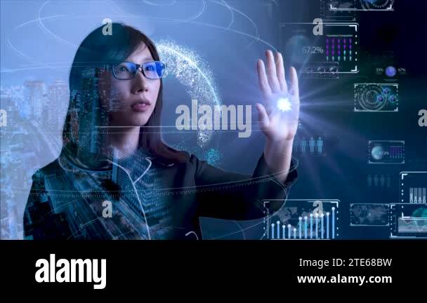 Female engineer concept mix media. Business infographics set with different diagram illustration ...