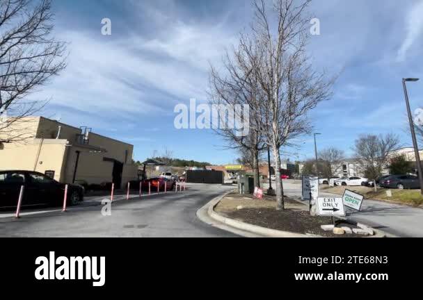 Augusta, Ga USA - 01 19 22: Zaxbys fast food restaurant signs and drive ...