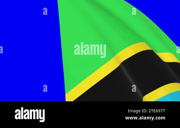 Tanzanian waving flag transition 4k and HD seamless loop animation. 3d ...