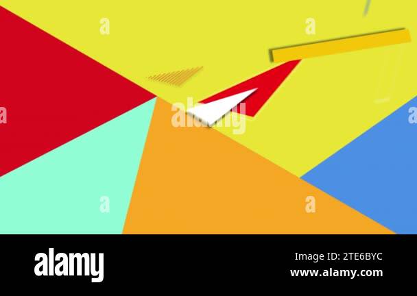 Animation of multiple colourful moving shapes on colourful moving ...