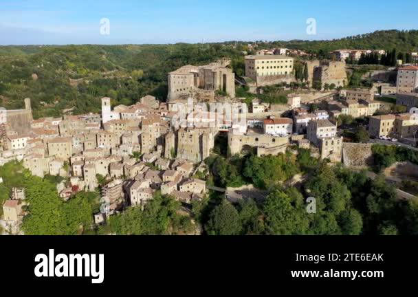 Sorano, a town built on a tuff rock, is one of the most beautiful city ...