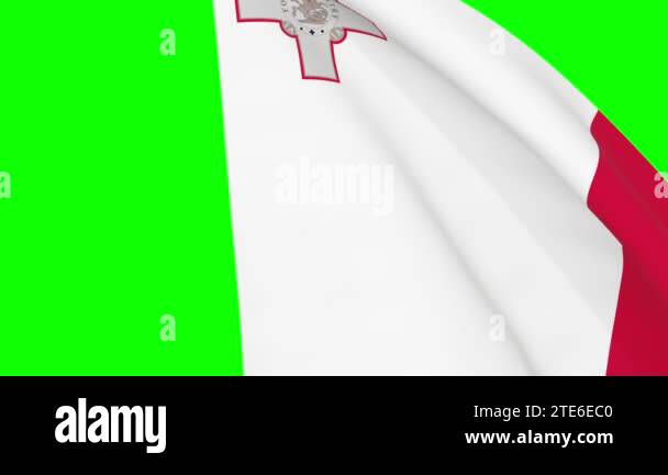 Maltese waving flag transition 4k and 1080 HD seamless loop animation ...