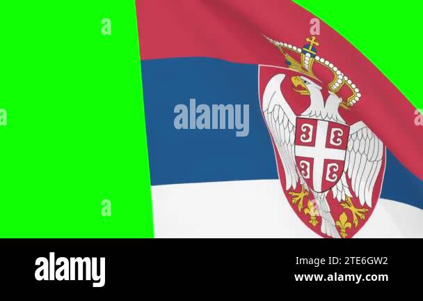 Serbian waving flag transition 4k and 1080 HD seamless loop animation ...