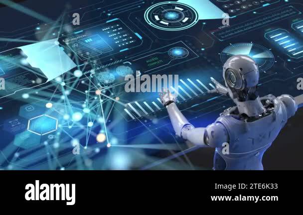 Artificial intelligence robot graphic display Stock Videos & Footage ...