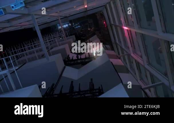 Shopping mall display window with light installation Stock Video ...