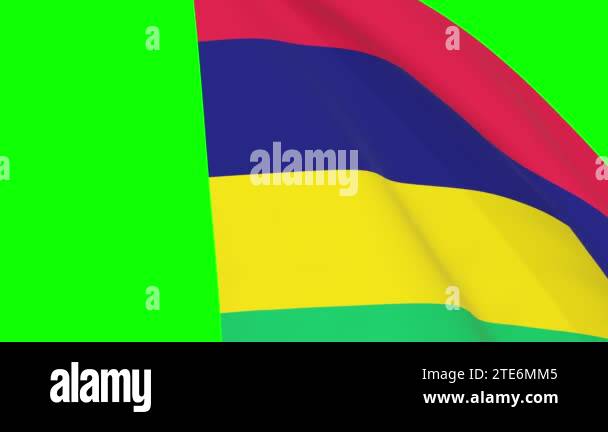 Mauritius waving flag transition 4k and 1080 HD seamless loop animation ...
