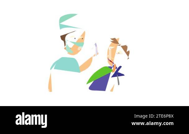 Dentophobia concept, cartoon illustration Stock Video Footage - Alamy