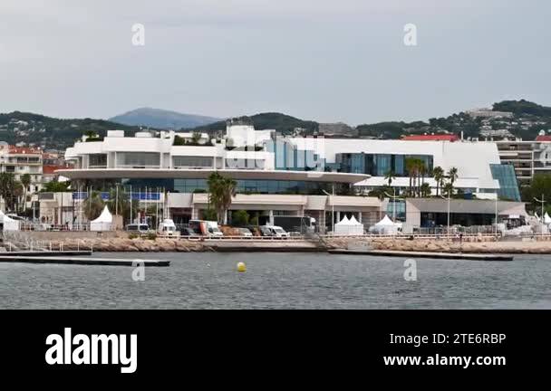 CANNES, FRANCE - SEPTEMBER, 2021: View of Cannes from a floating boat ...