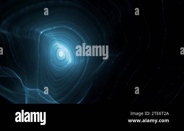 Abstract Digital Concentric Rings And Data Lines Loop/ 4k animation of ...
