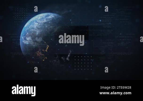 Glitch Earth title background. Outer space Earth cinematics background ...