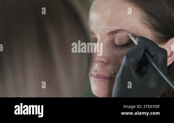 eyebrow painting styling, correction, coloring and lamination procedure ...