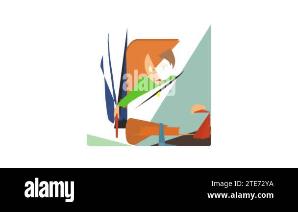 Aerophobia concept, cartoon illustration Stock Video Footage - Alamy