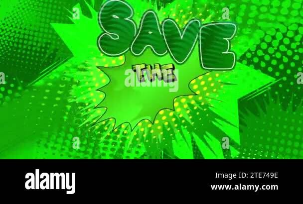 Save the date. Motion poster. 4k animated Comic book word, text moving ...